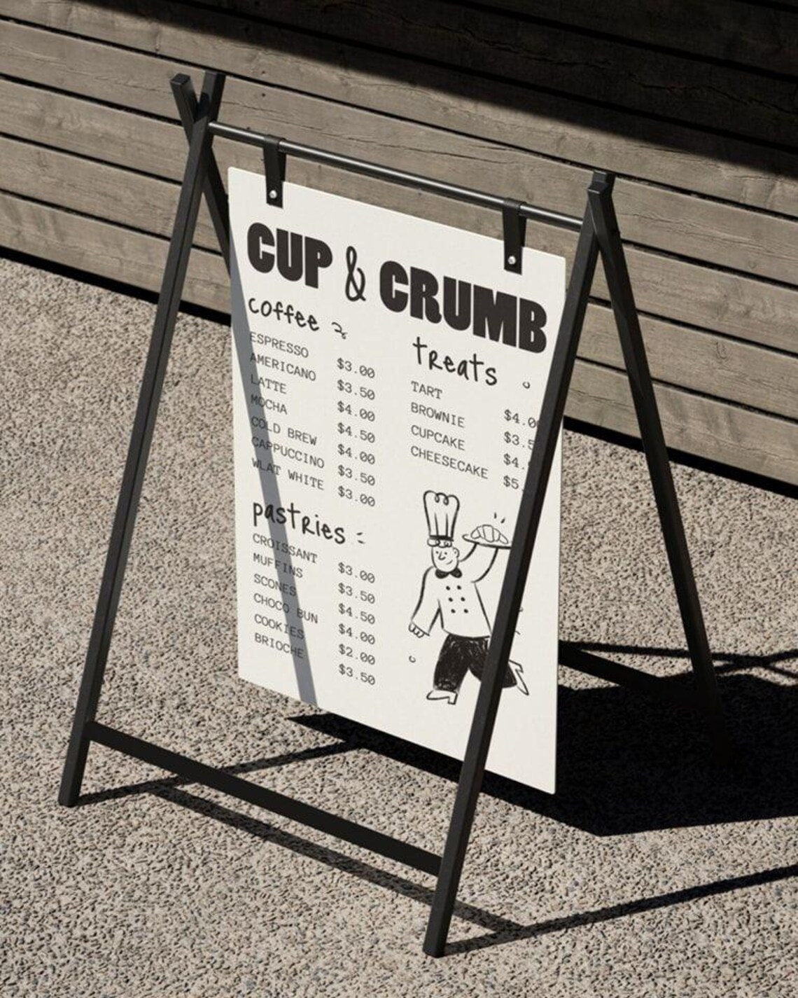 Custom Sidewalk Sign, Double Sided Menu Board, Foldable A Frame Signage ...