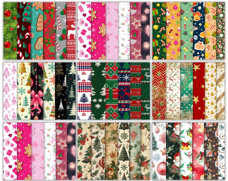 500+ Christmas Digital Paper Bundle, Merry Christmas Day Digital Papers ...