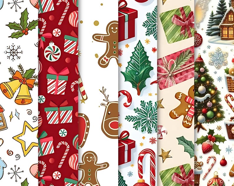 500+ Christmas Digital Paper Bundle, Merry Christmas Day Digital Papers ...