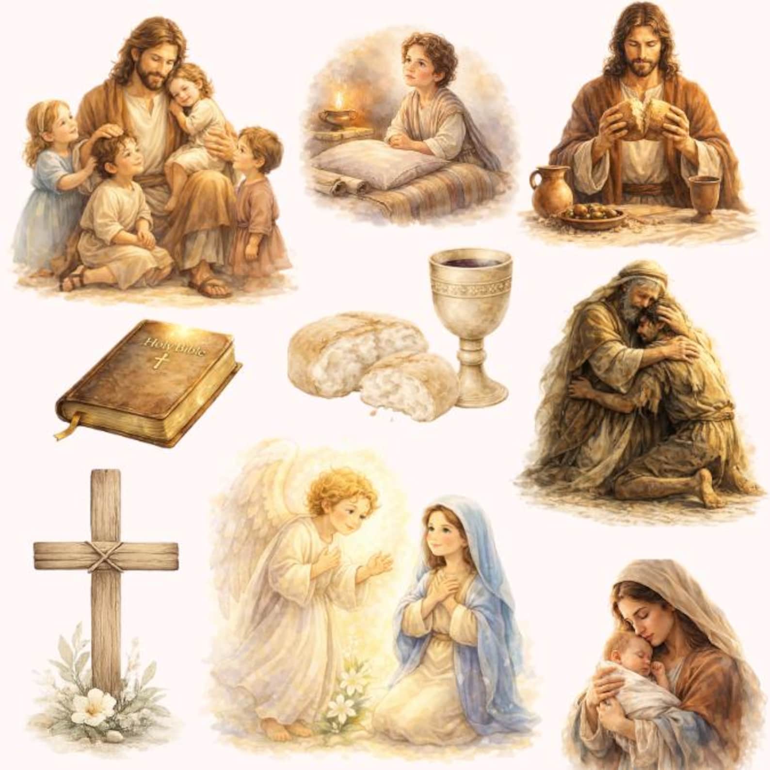 100 + Christian Easter Clipart Pack, Biblical Character Clipart, He is ...