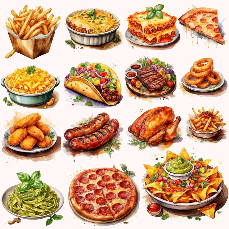 190 + Food Clipart, Fast Food Clipart, Snakes Clipart, Fried Chicken ...