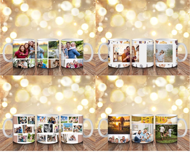 200 + Add Your Own Photo Mug Wrap Bundle, Canva Editable Photo Mug Wrap ...