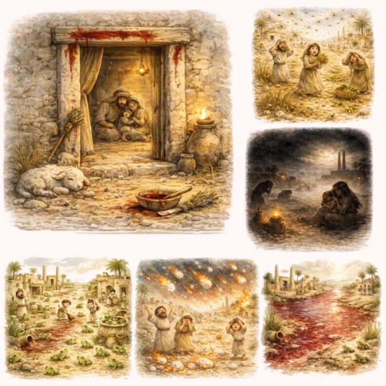 10 Plagues of Egypt Clipart Bundle, Moses Passover PNG, Bible SVG ...