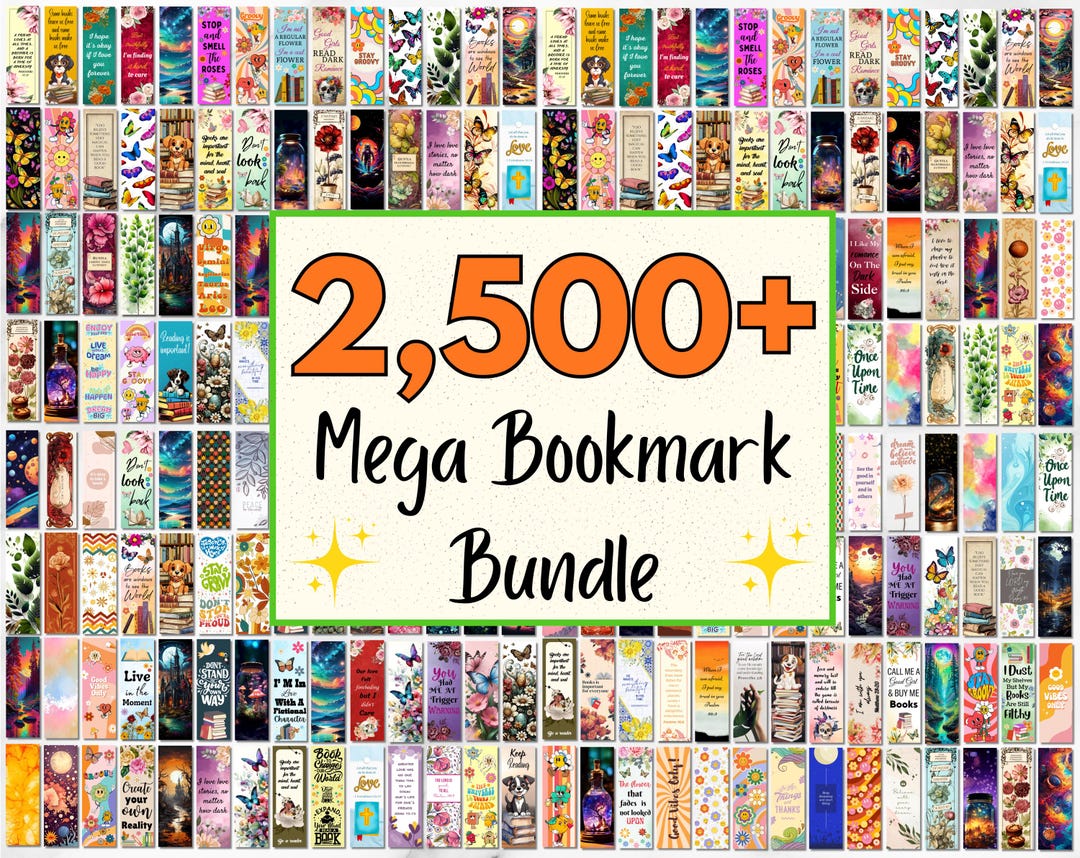 2,500 + Mega Bookmark Bundle, Dark Romance Bookmark, Floral Bookmark ...