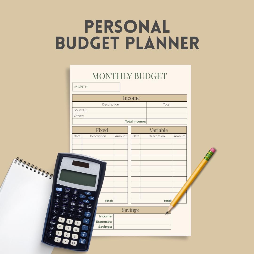 Minimal Monthly Budget Tracker | Printable PDF & iPad Digital Planner ...
