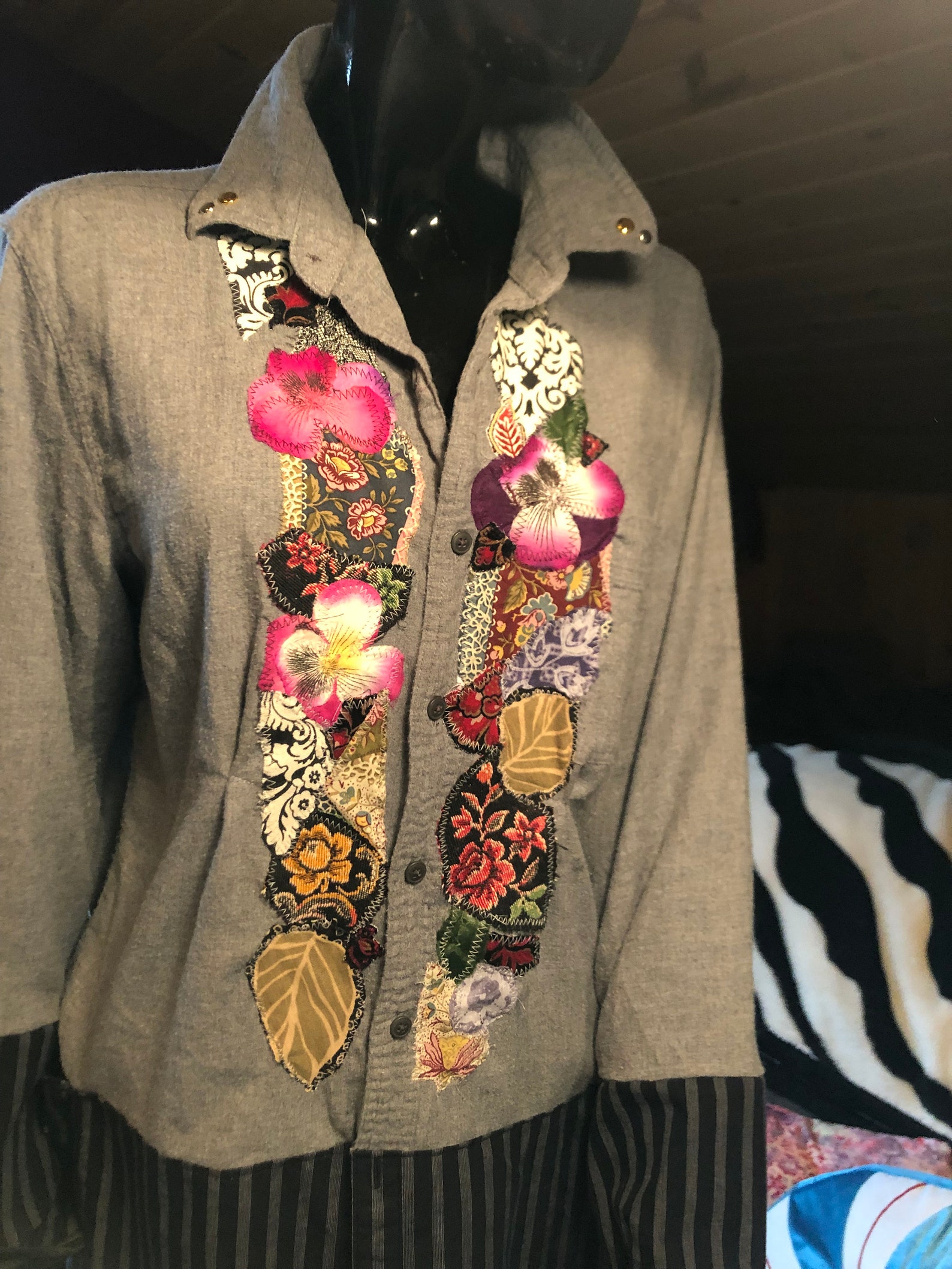 Boho Chic Jacket-bohemian Dress Upcycled Shirt Altered Couture-wearable ...