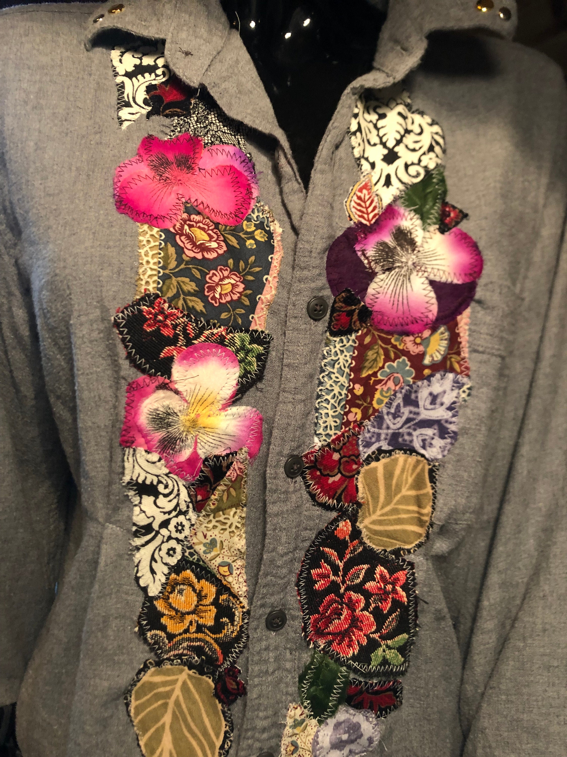 Boho Chic Jacket-bohemian Dress Upcycled Shirt Altered Couture-wearable ...