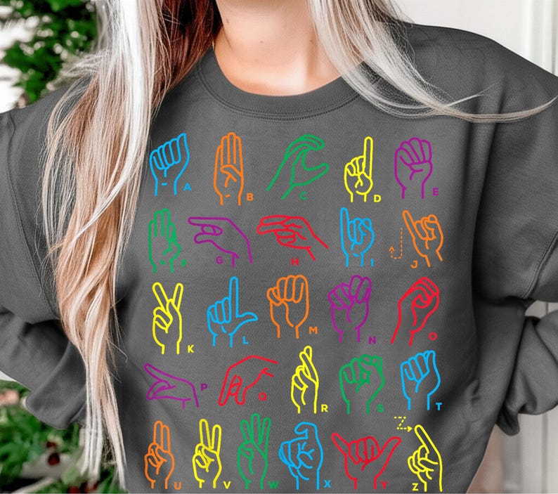 ASL Alphabet Hands Deaf Awareness Language Educator Sublimation PNG ...