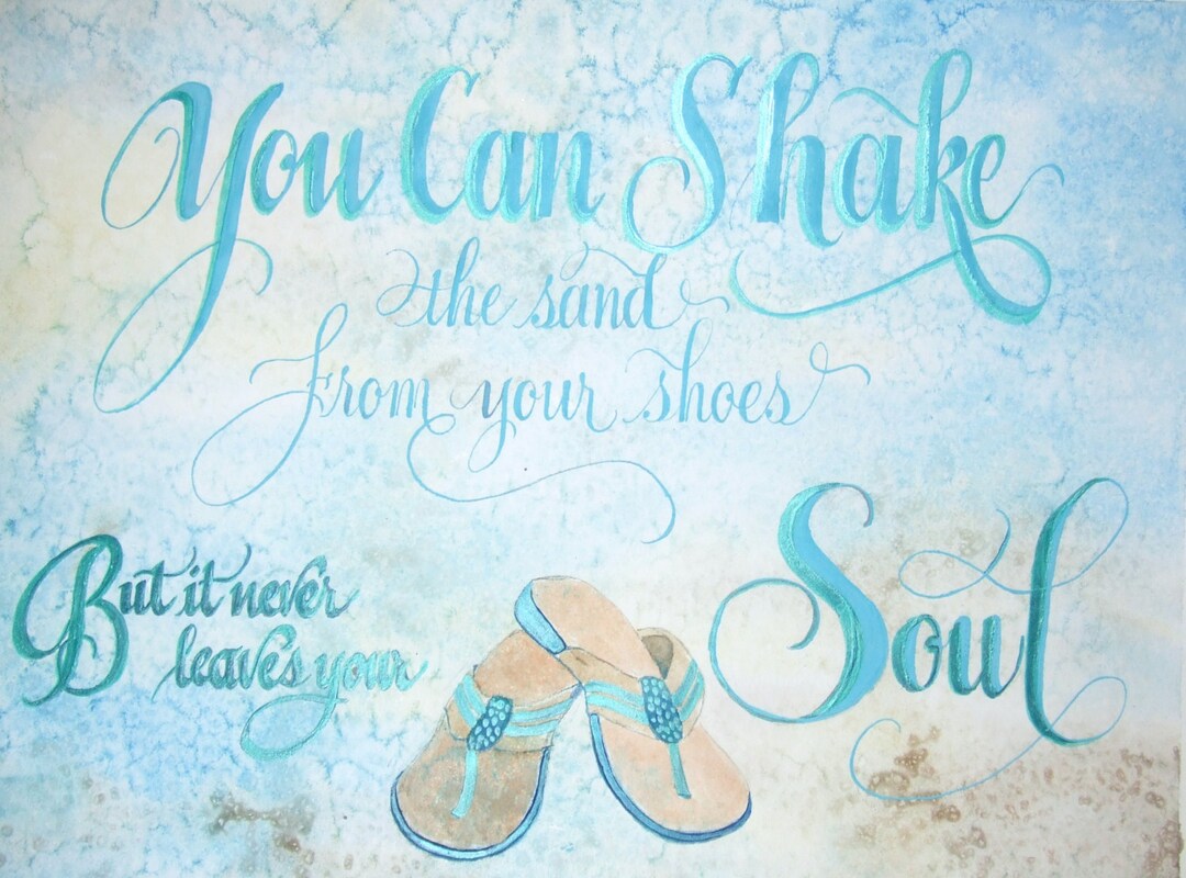 Custom Beach Signs and Quotes in Calligraphy and Watercolors - Etsy