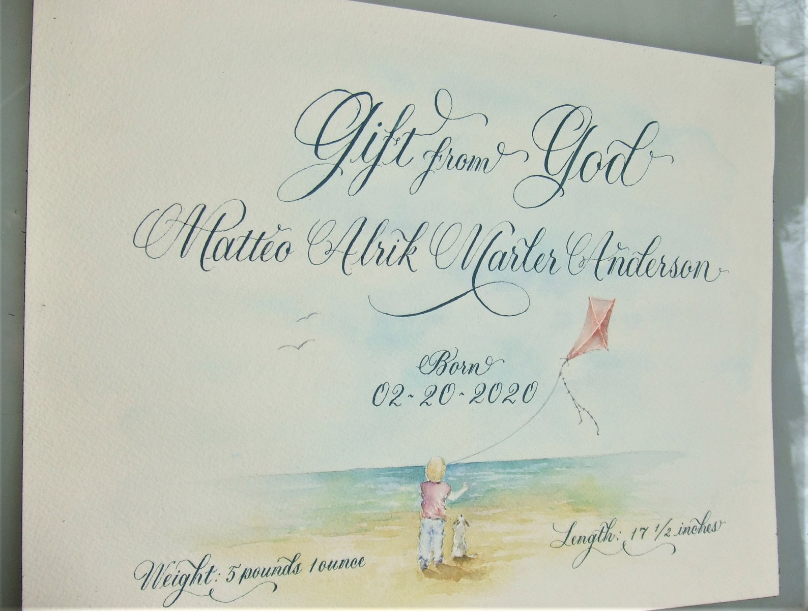 Custom Birth Certificate With Calligraphy and Customized Art - Etsy