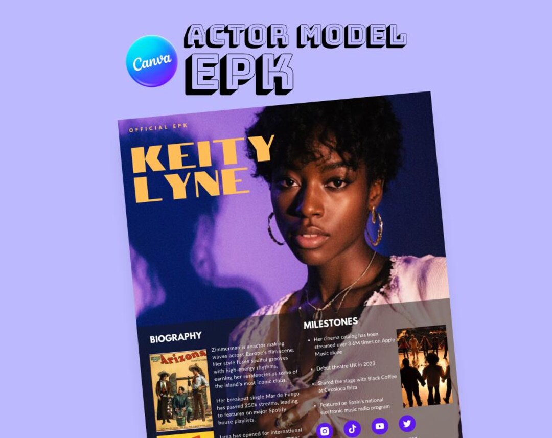 Actor & Model Media Kit Template | Creator Media Kit | Instagram Media ...