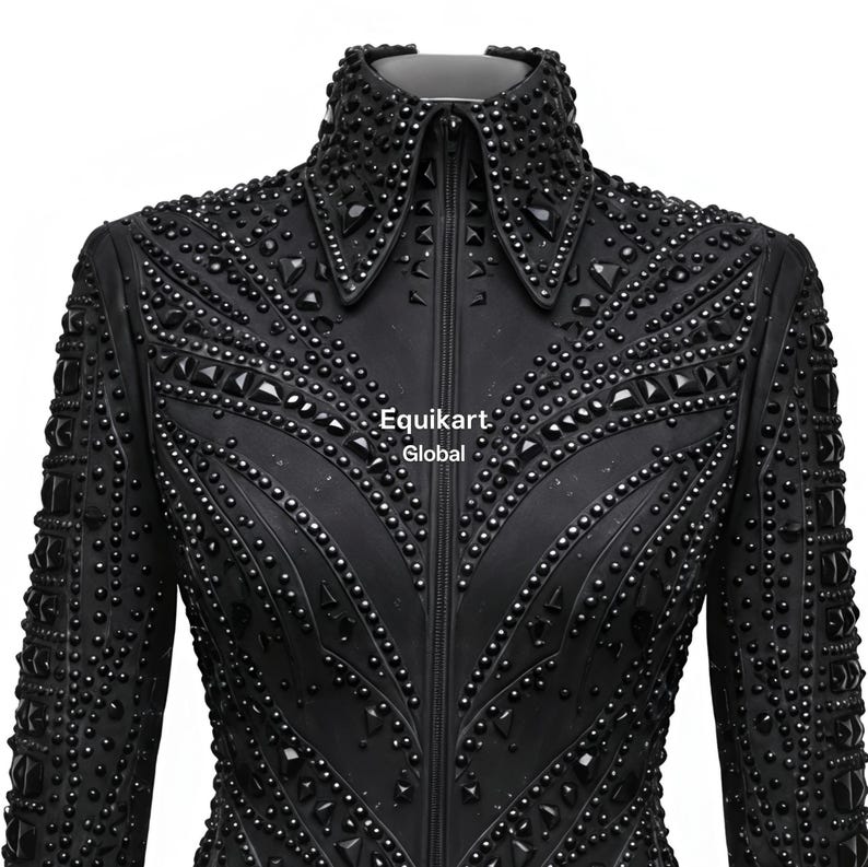 Elegant All-black Studded Western Showmanship Jacket || Professional ...