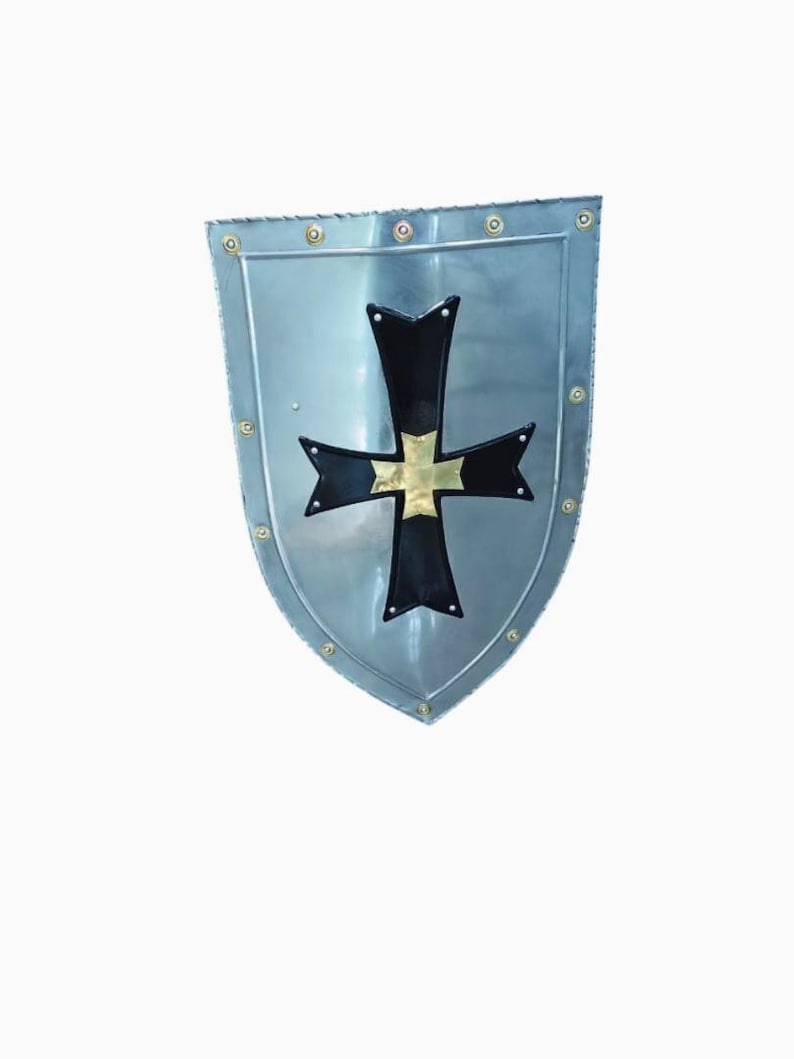 Medieval Steel Templar Knight Shield | Cosplay Armor (24") - Etsy