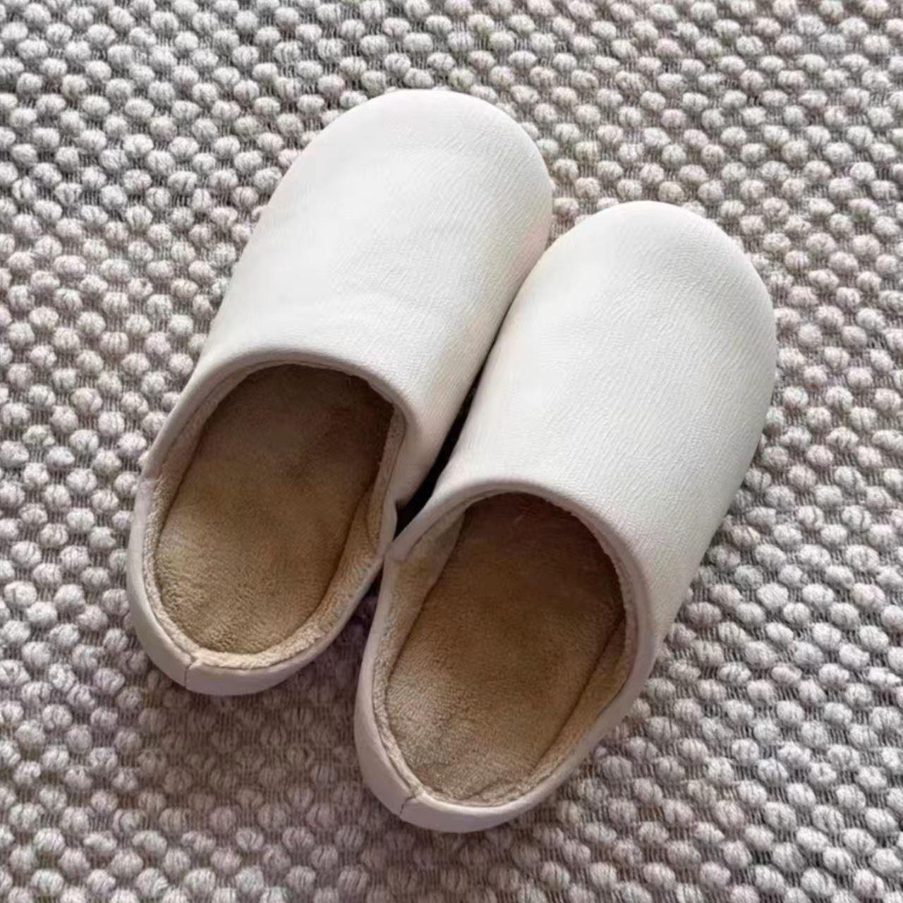 Japanese Style House Slippers, Waterproof PU Leather Indoor Slides, Non ...