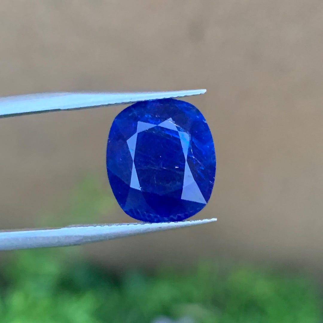 Rare Blue Hauyne Gemstone: 3.40 Ct Cushion Cut, Collectible Gem - Etsy