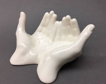 Ceramic Hand Counter Top Soap Dish - Etsy