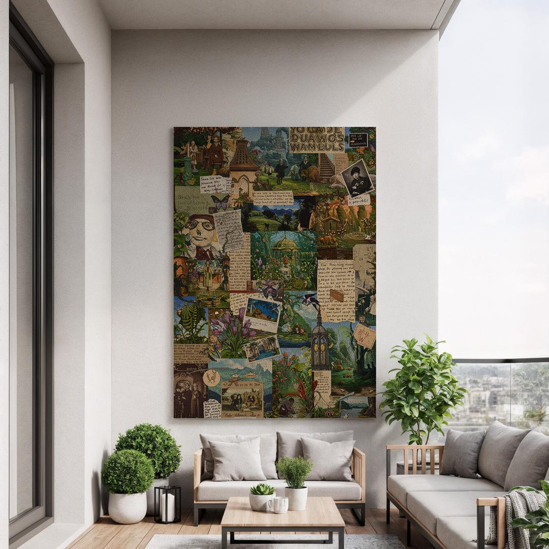 Vintage Collage Art, Retro Canvas Art, Classic Poster, Large Wall Deco ...