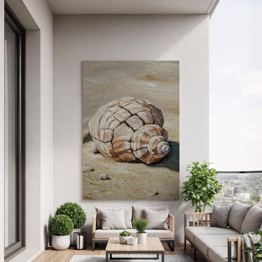 Seashell Canvas Wall Art, Coastal Beach Decor for Living Room, Ocean ...