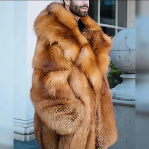 Maxi Red Fox Coat - Etsy UK