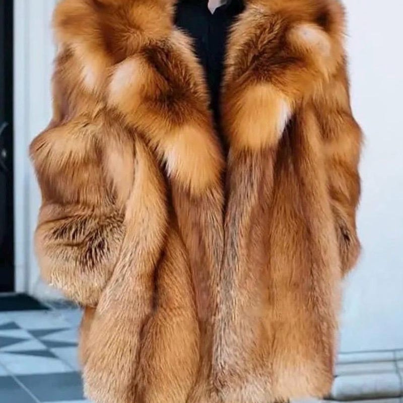 Red Fox Fur Long Coat - Etsy