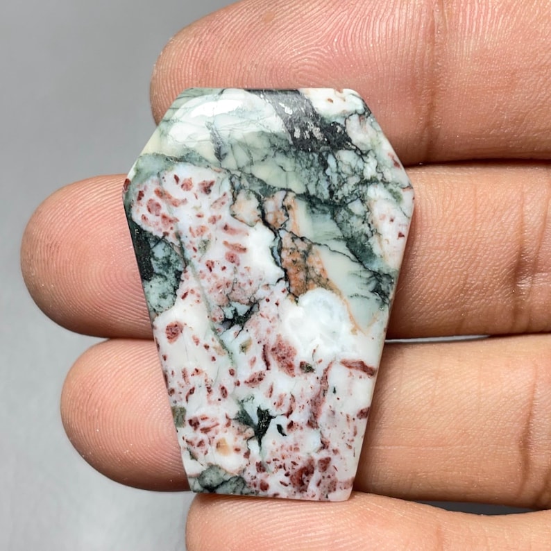 Brecciated Mookaite Jasper, Coffin Cabochon, 36x25x5mm, 49 Cts ...