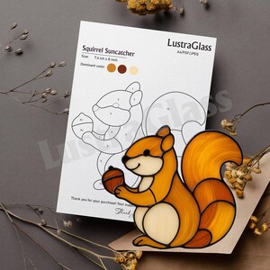 Squirrel Stained Glass Pattern – Woodland Suncatcher Template, Animal ...