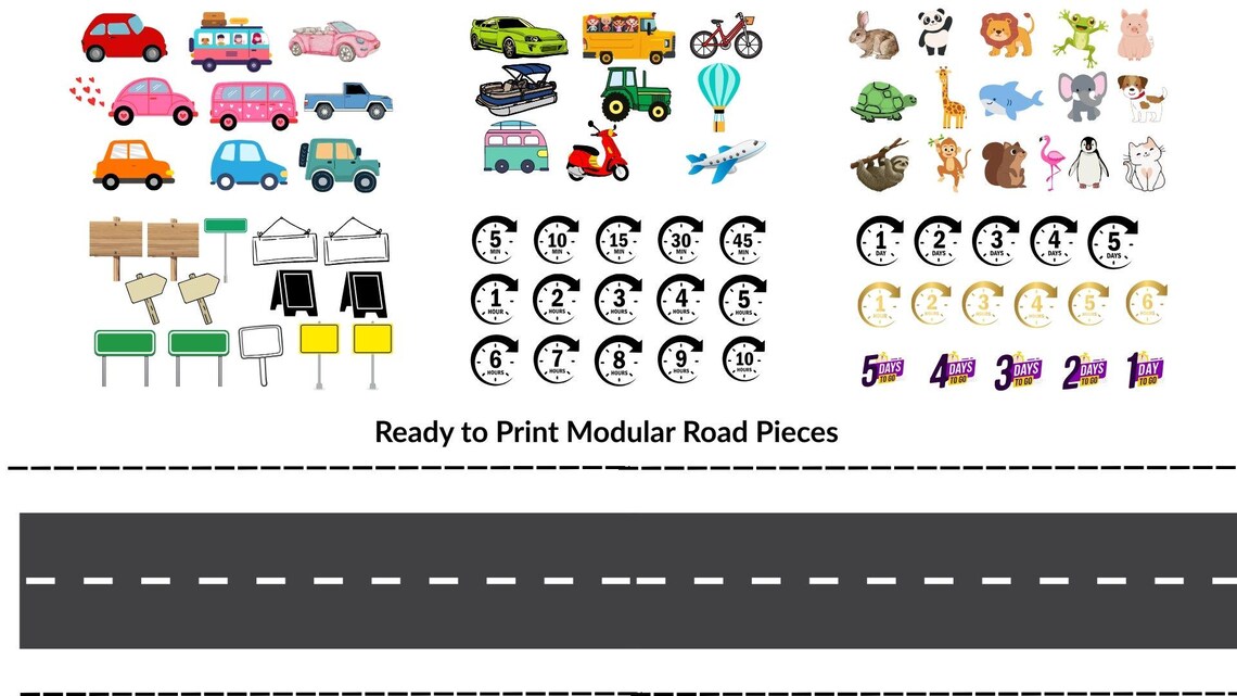 Road Trip Timeline Printable for Kids – Visual Travel Countdown & Car ...
