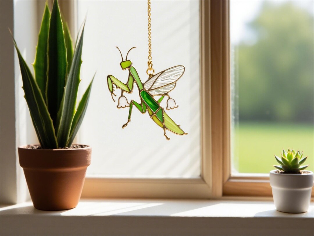 Stained Glass Praying Mantis Pendant – A Tribute to Nature and Its Tiny ...