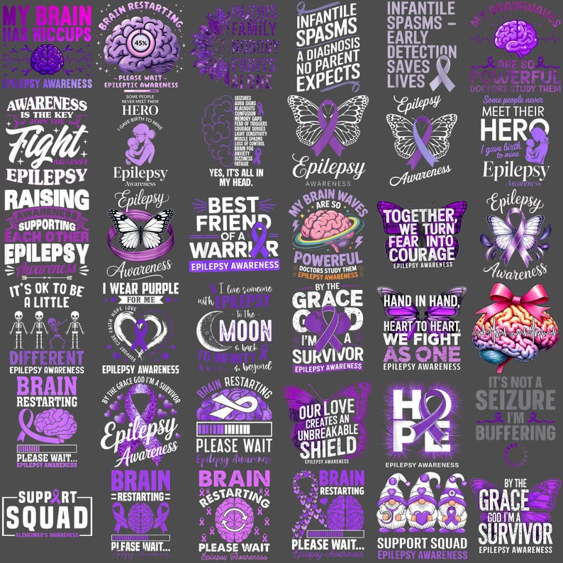 Epilepsy Awareness Month PNG, Support Squad Purple Ribbon Awareness ...