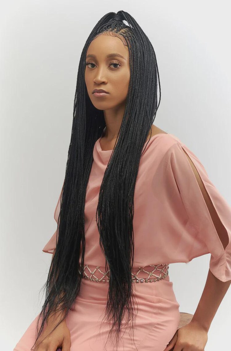 Micro Knotless Braids Braided Wig, Full Lace, 32 Inches Braided Wigs ...