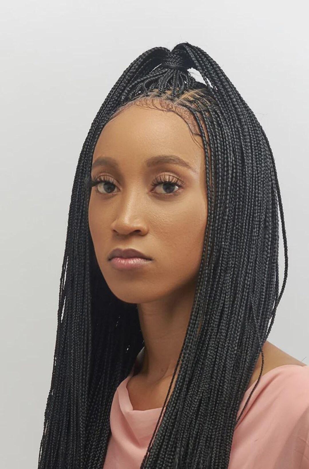 32" Micro Knotless Braid Wig | 360HD Full Lace | Baby Hair | Handmade ...
