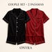 Couple Satin Pajama Set – Matching Unisex Sleepwear (2 Sets) in Black ...
