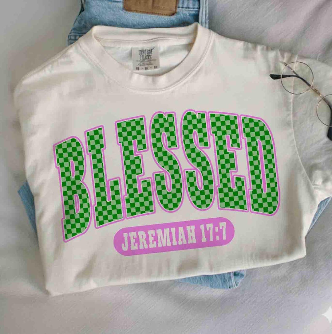 Preppy Christian St Patricks Day Png, Blessed Jeremiah 17-7 Png, Retro ...