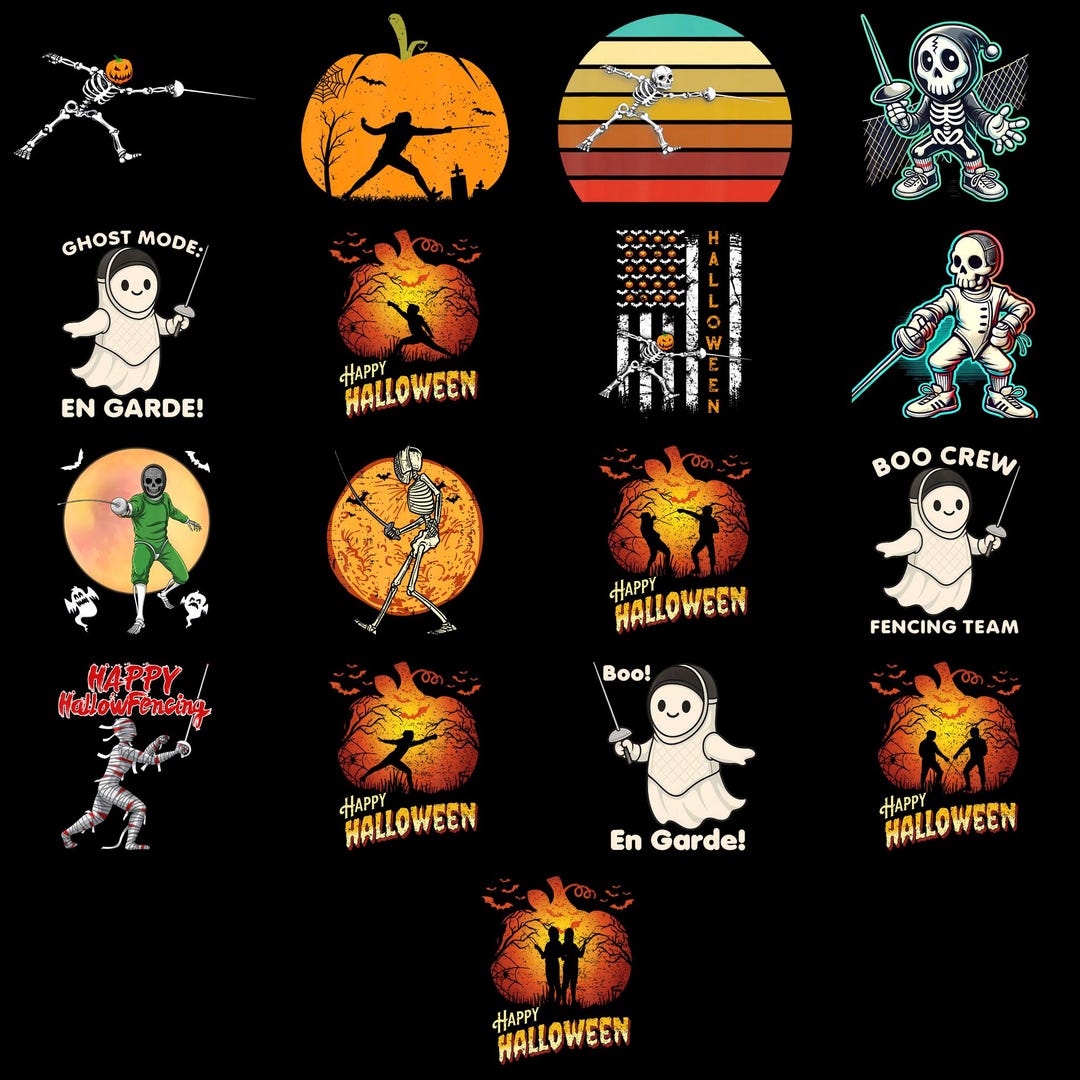 Skeleton Fencing PNG, Funny Sword Fighting Halloween Clipart, Spooky ...