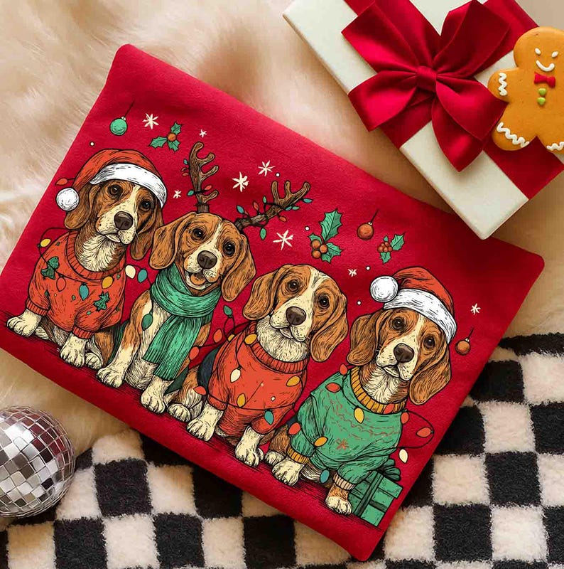 Beagle Christmas Png, Funny Christmas Dog Png, Merry Beagle Png ...