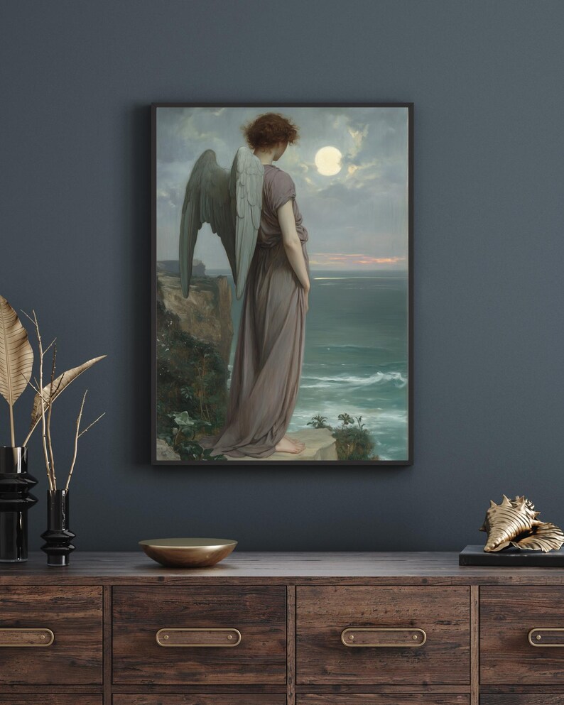 Angel by the Ocean – Christian Digital Artwork | Spiritual Angel Wall ...