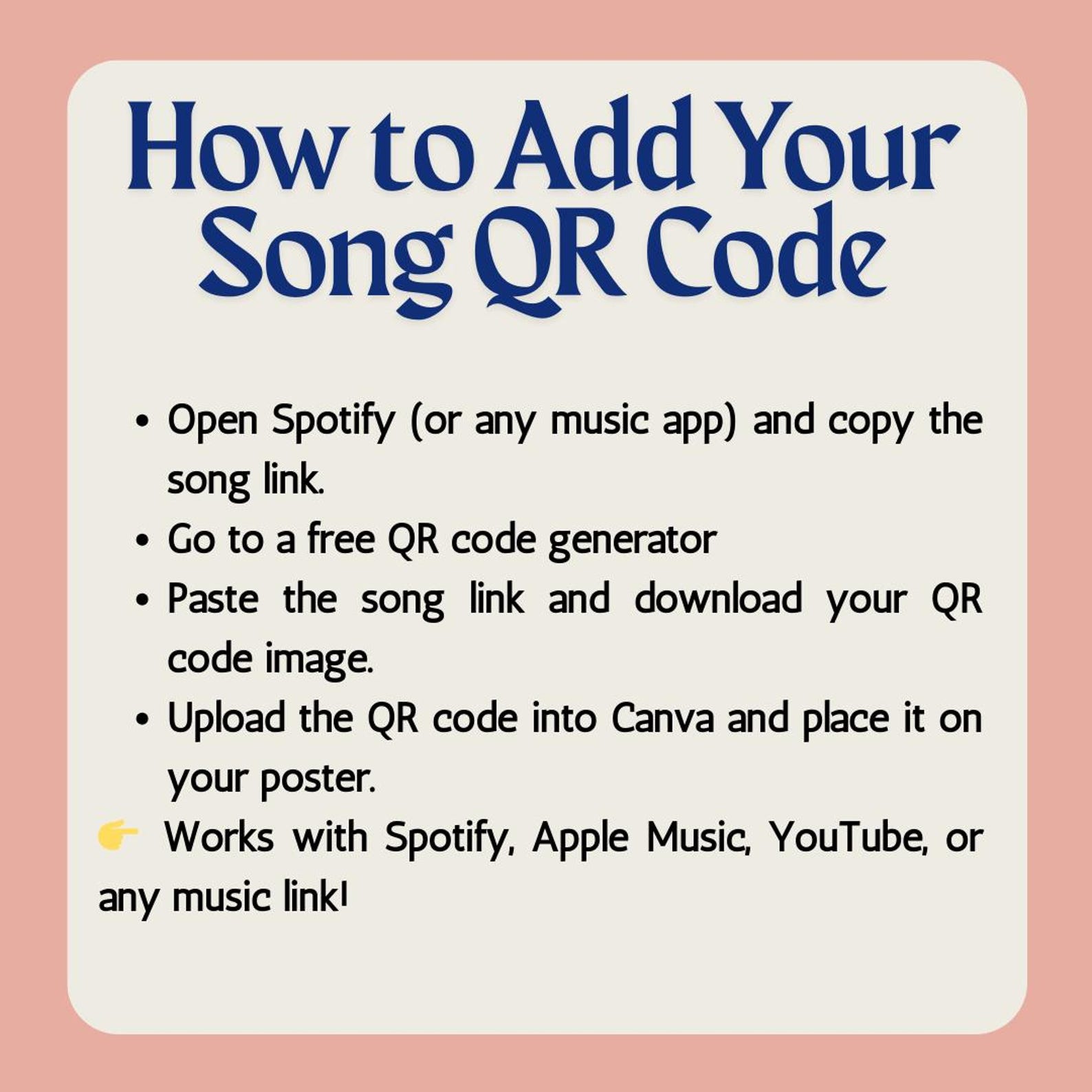 Custom Music QR Code Poster | Editable Canva Digital Download ...