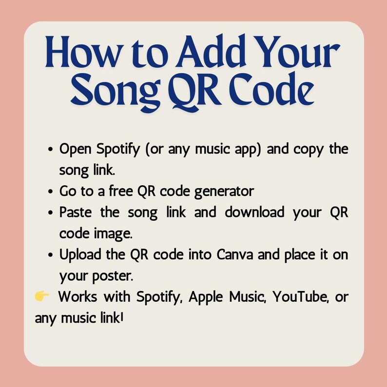 Custom Music QR Code Poster | Editable Canva Digital Download ...