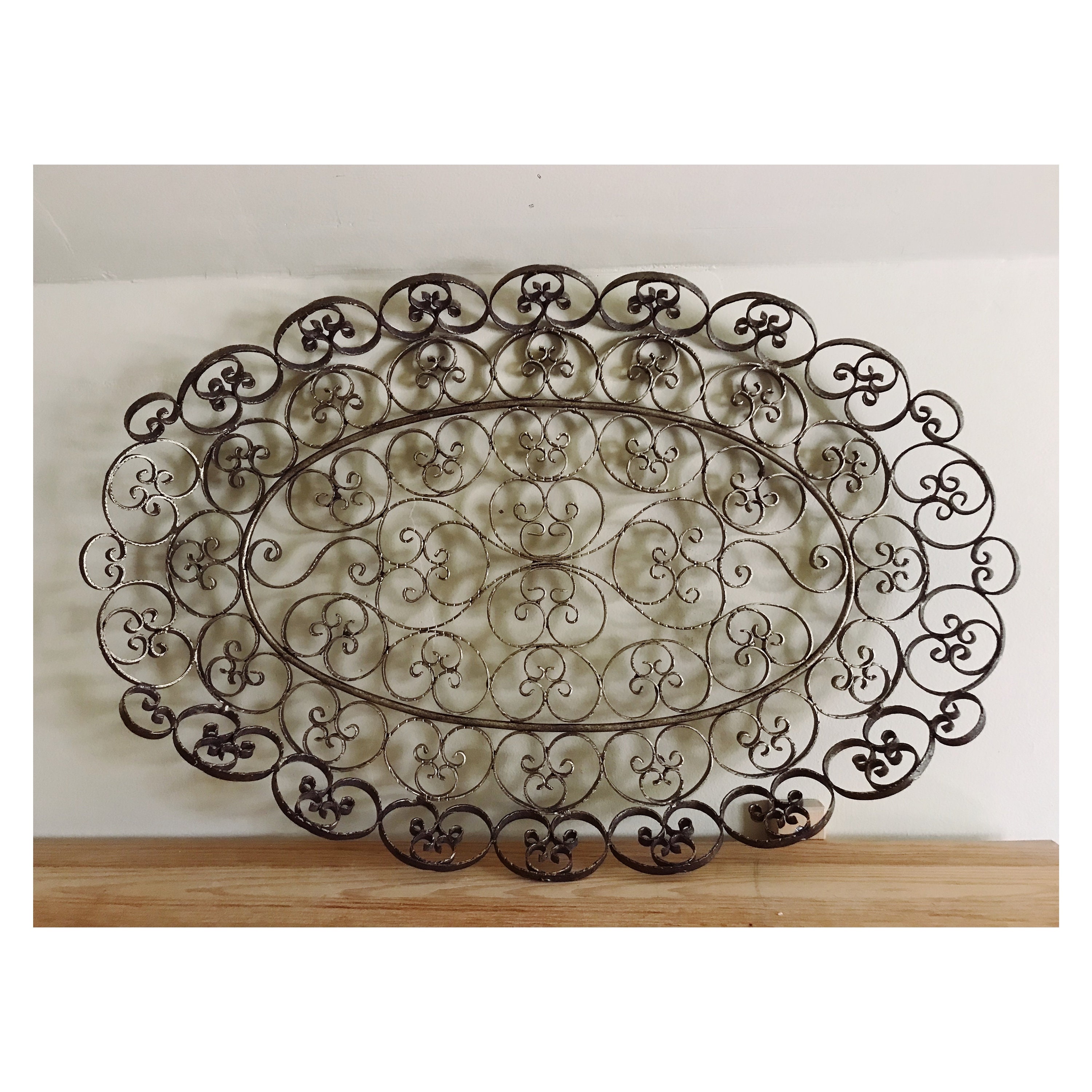 Large Filigree Decorative Tray/platter - Etsy