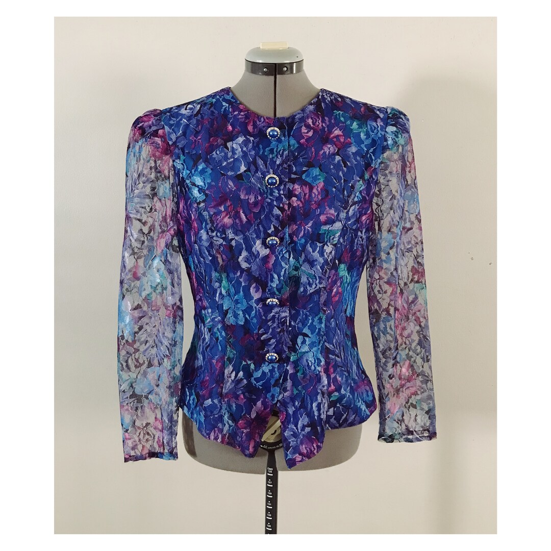 Patra Floral Lace Jacket Top Sz 6 - Etsy