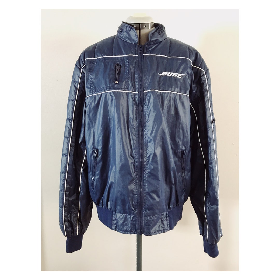 Upstream Racing Division Sz L BOSE Moto Jacket in Navy and White Nylon ...