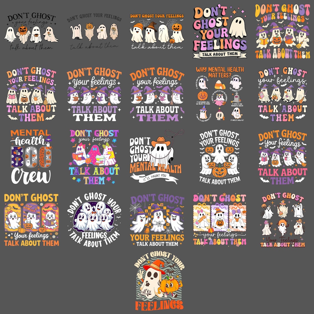 Don't Ghost Your Feelings PNG, Funny Mental Health Ghost Clipart ...