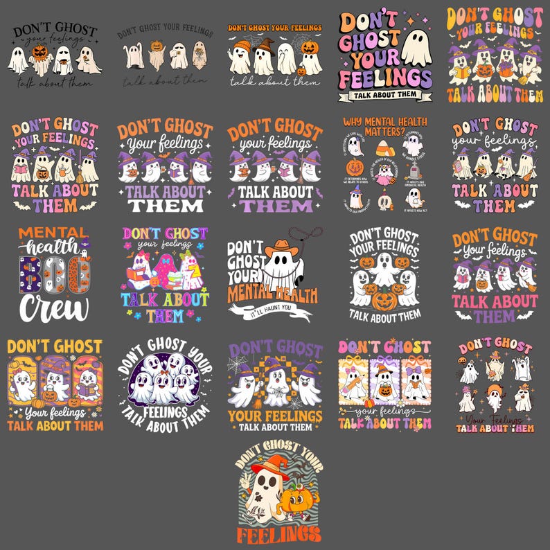 Don't Ghost Your Feelings PNG, Funny Mental Health Ghost Clipart ...