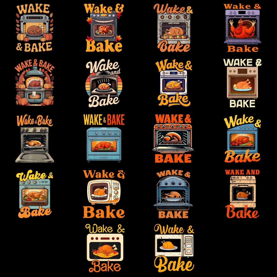 Wake Bake Turkey PNG, Funny Thanksgiving Dinner Meme Clipart, Fall ...