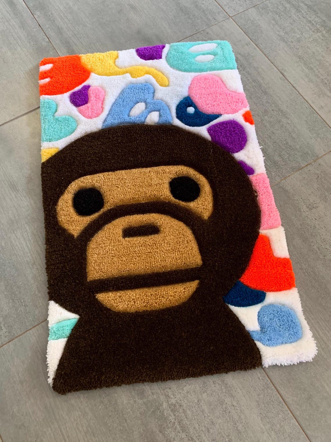 Handmade Tufted BAPE Monkey Rug – Streetwear Style Home Decoration - Etsy