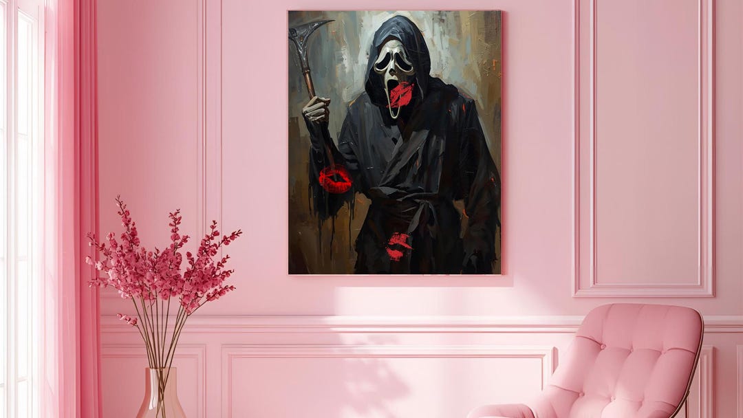 Horror Movie Girl Wall Art: Spooky Pink Gothic Print (digital Download ...
