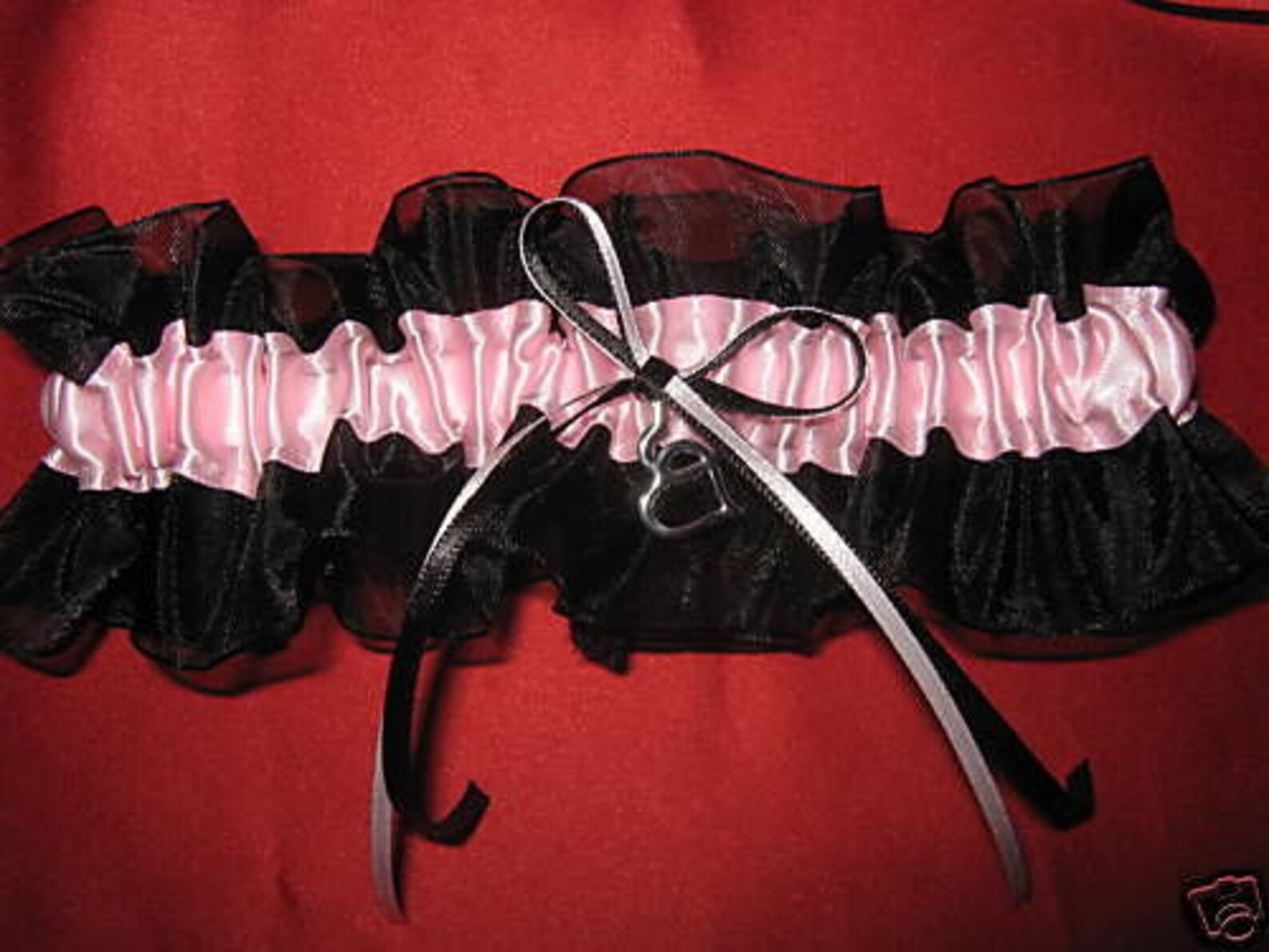 Cowboy Hat Light Pink and Black Wedding Garter or Set - Cowboy Cowgirl ...
