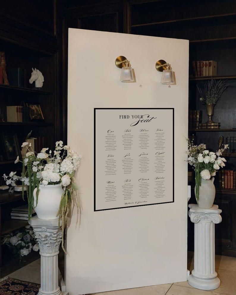 Old Money Seating Chart Template, Find Your Seat Wedding Poster, Canva ...