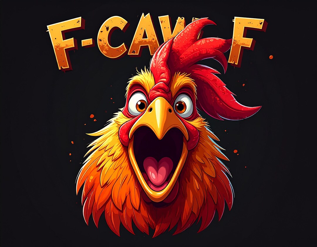 F-CAW-F Screaming Chicken PNG Clipart | Funny Rooster Meme Digital ...