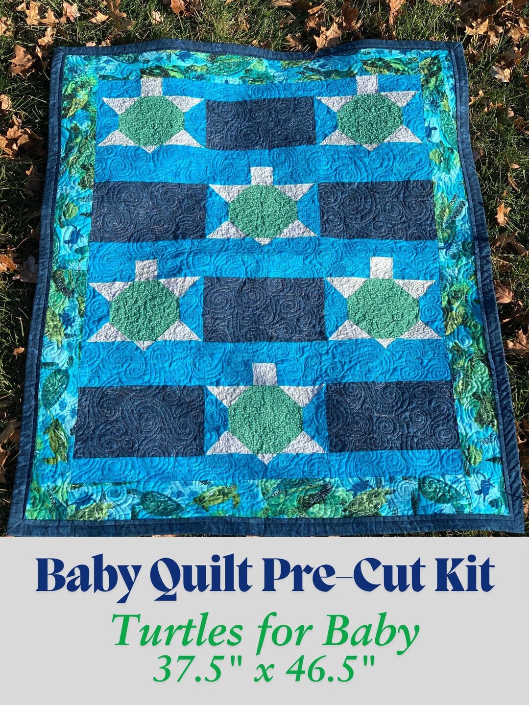Baby Quilt Pre-cut Kit (turtles for Baby) 37.5" X 46.5" - Etsy